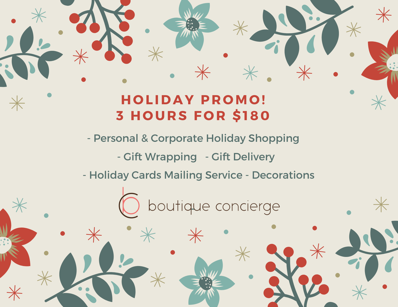 Get the Holiday help you need with our once a year promo! | Boutique ...